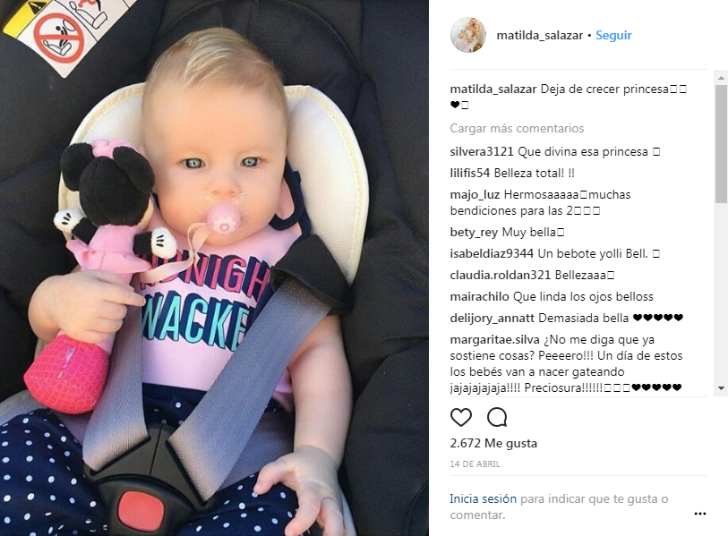 La pequeña Matilda, hija de Luciana Salazar ¡ya tiene 19K seguidores en ...